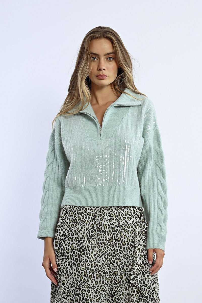 Green Sparkle Sweater – House of Vixen